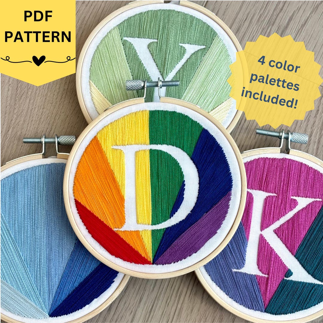 Alphabet Hand Embroidery Pattern: Personalized Letter D Monogram, D ...