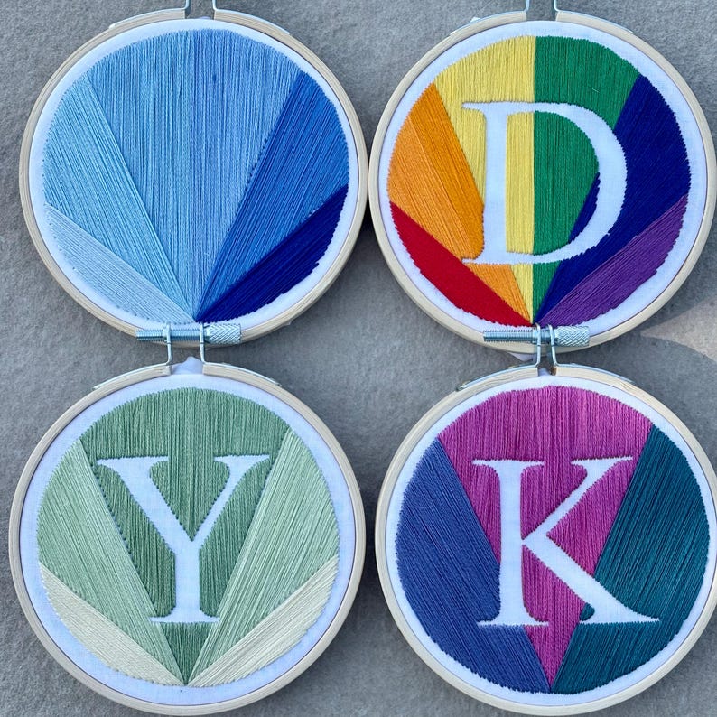 Alphabet Hand Embroidery Pattern: Personalized Letter D Monogram, D ...