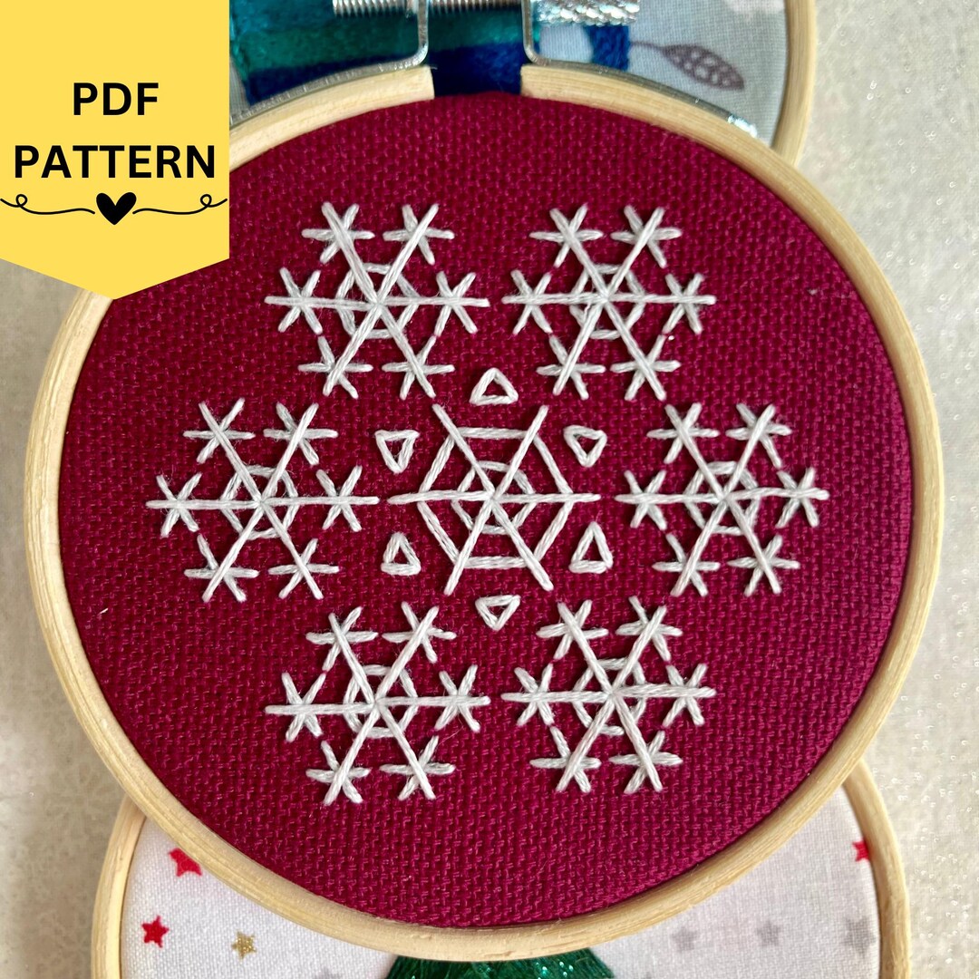 Snowflake Hand Embroidery Pattern PDF Digital Download Christmas ...