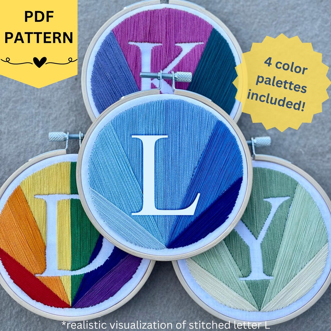 Alphabet Embroidery Pattern: Custom Letter L Monogram L Initial ...
