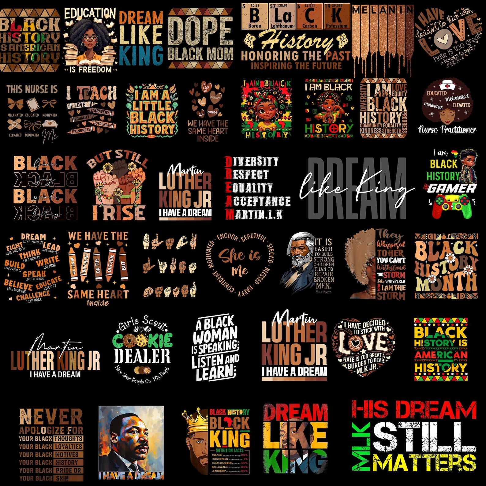 190+ Black History Month Bundle Png, Black History Png, I Am Black ...