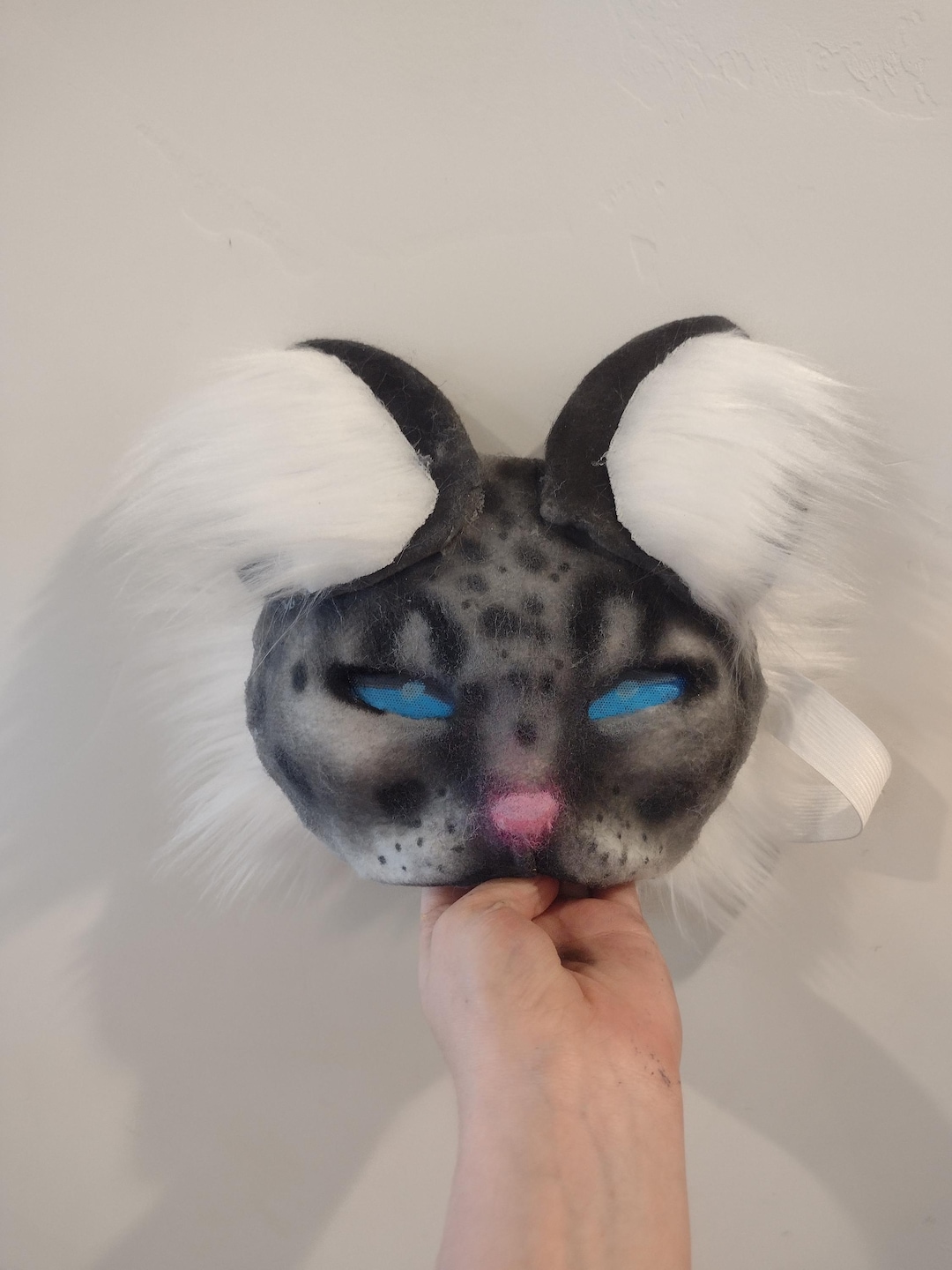 Airbrushed Snow Leopard Therian Mask - Etsy