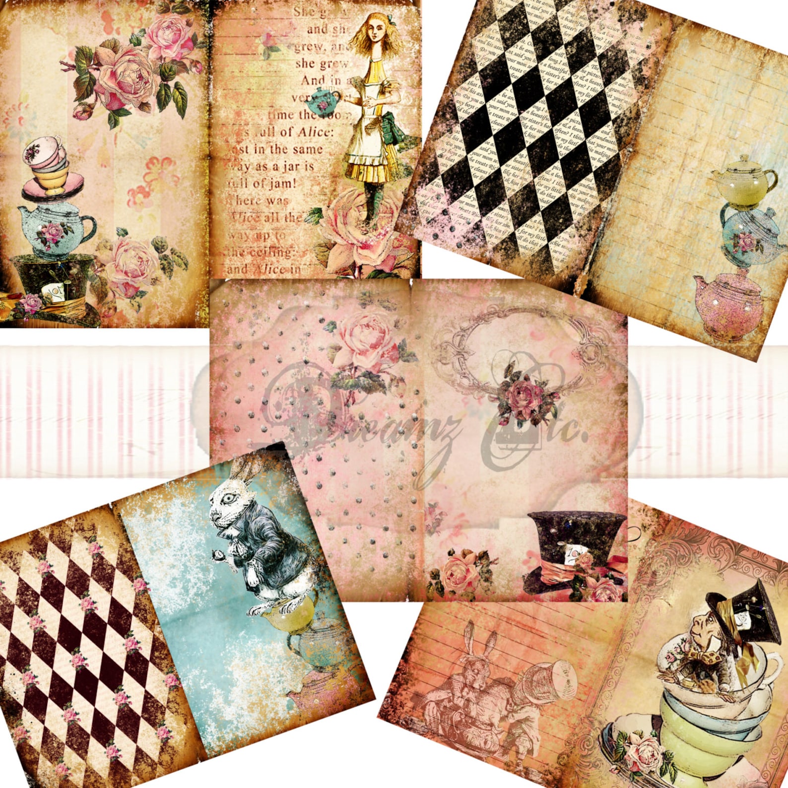 Digital Paper Digital Journal Kit tea Time Kit | Etsy