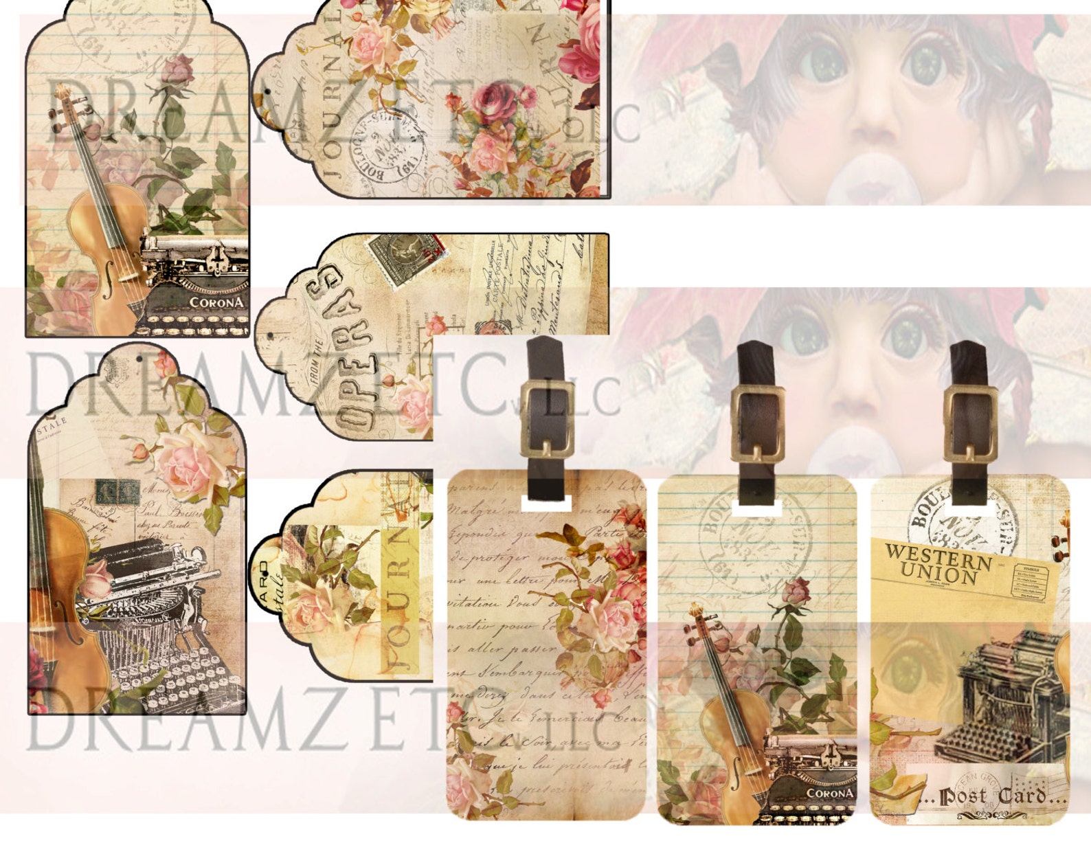 Digital Paper Journal Kit vintage Love Story Part | Etsy