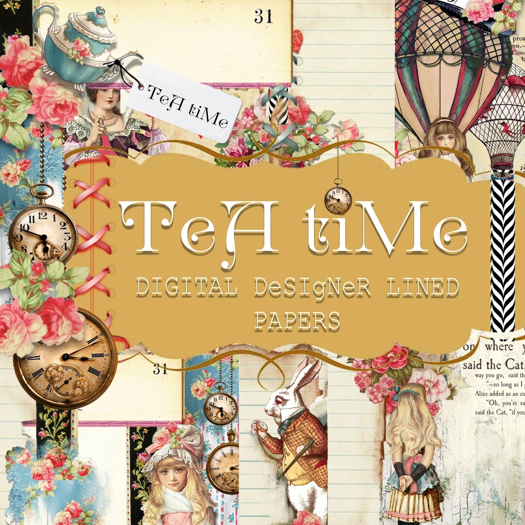 Digital Paper - Digital Journal Kit "tea Time - PART 2" - Digital ...