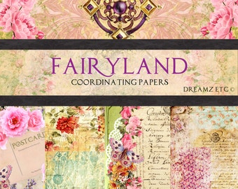 Digital Paper Digital Fairy Art Illustrations fairyland Field ...