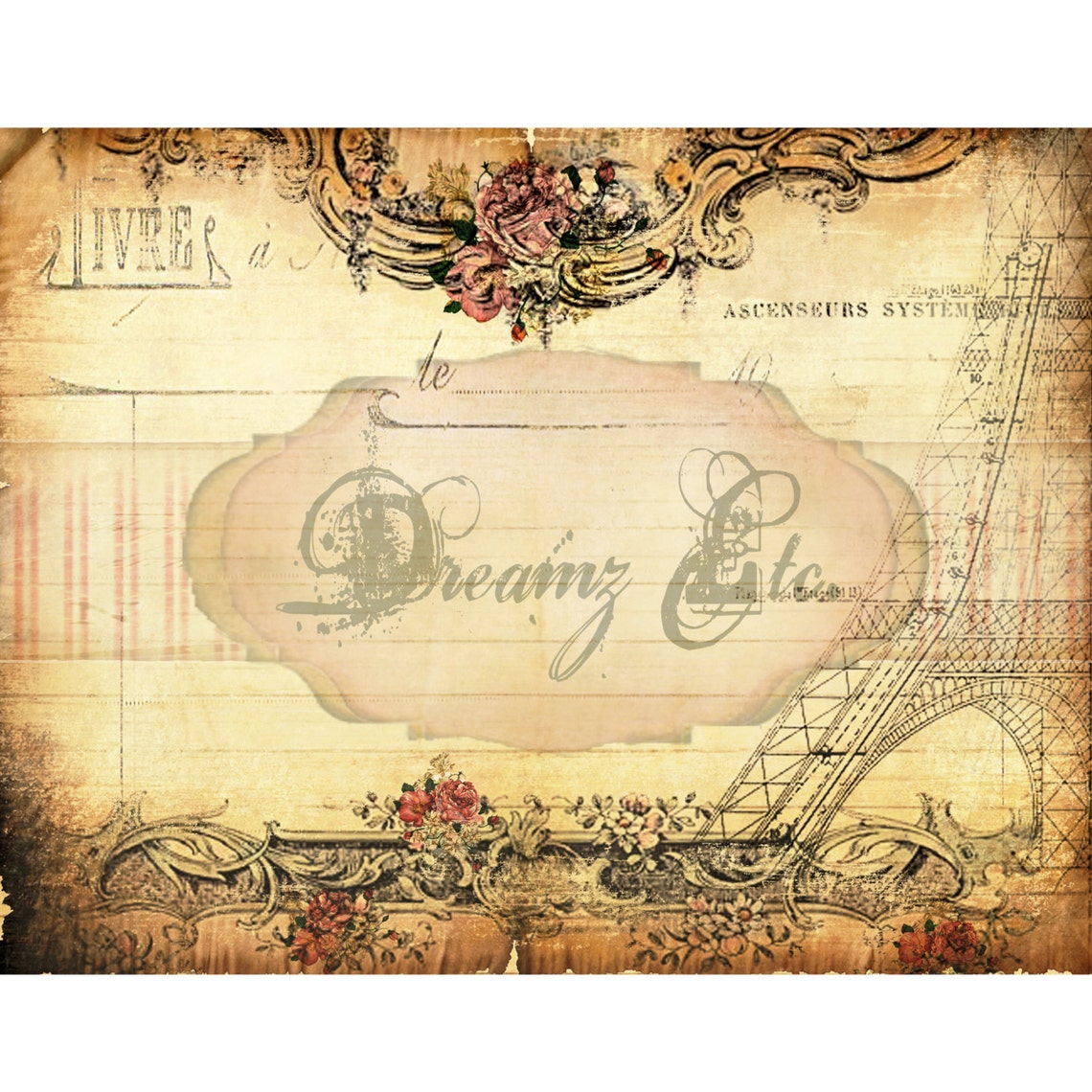 Digital Paper - Digital Kit "paris Rose" - Coordinates Pack 1, Great ...