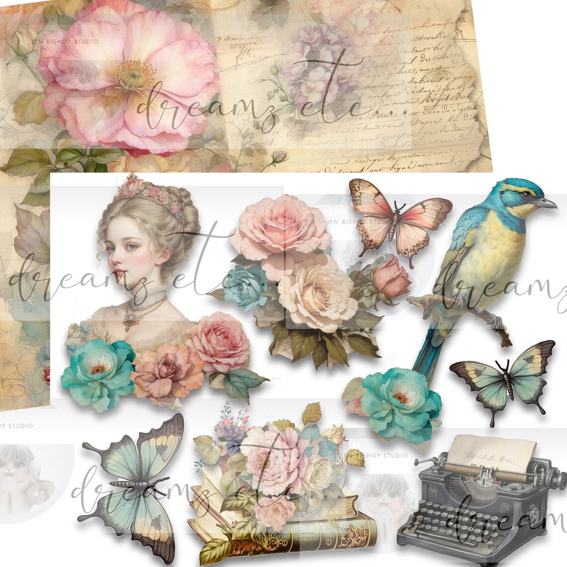 Digital Journal Kit, Scrapbooking, Card, Paper Kit - Manor House - Etsy