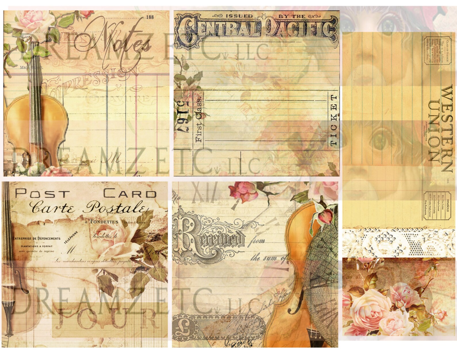 Digital Paper Journal Kit "vintage Love Story - Part 2" - Digital Paper ...