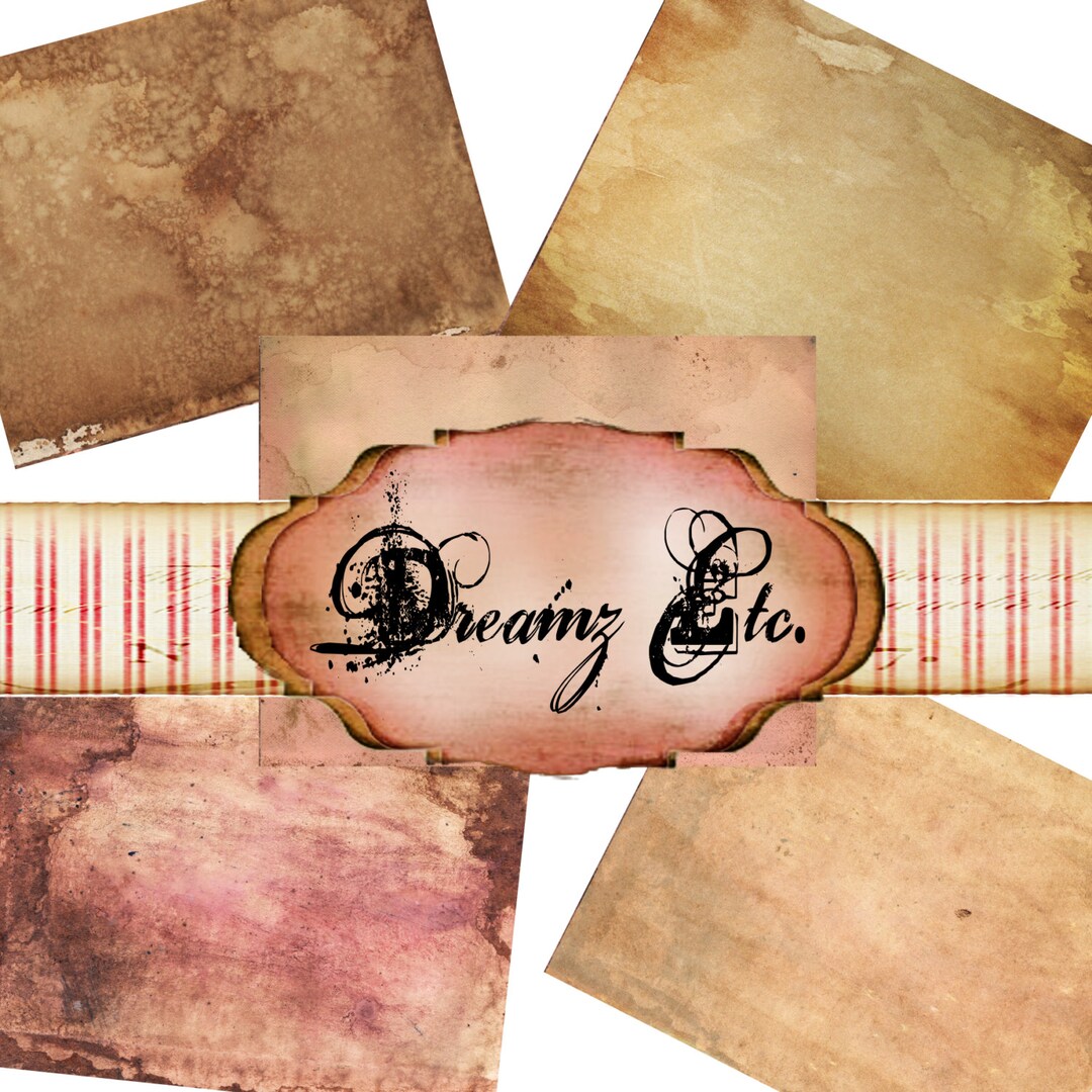 Tea Stained Papers - Digital Papers "journal" - Paper Pack 1, - Etsy