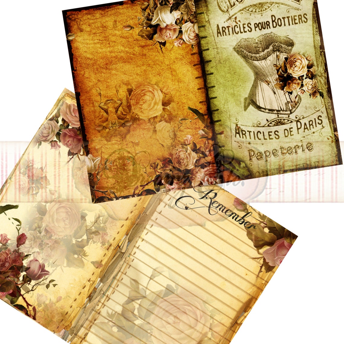 Digital Journal Kit "timeless" - Kit Paper Pack 2, Great for ...