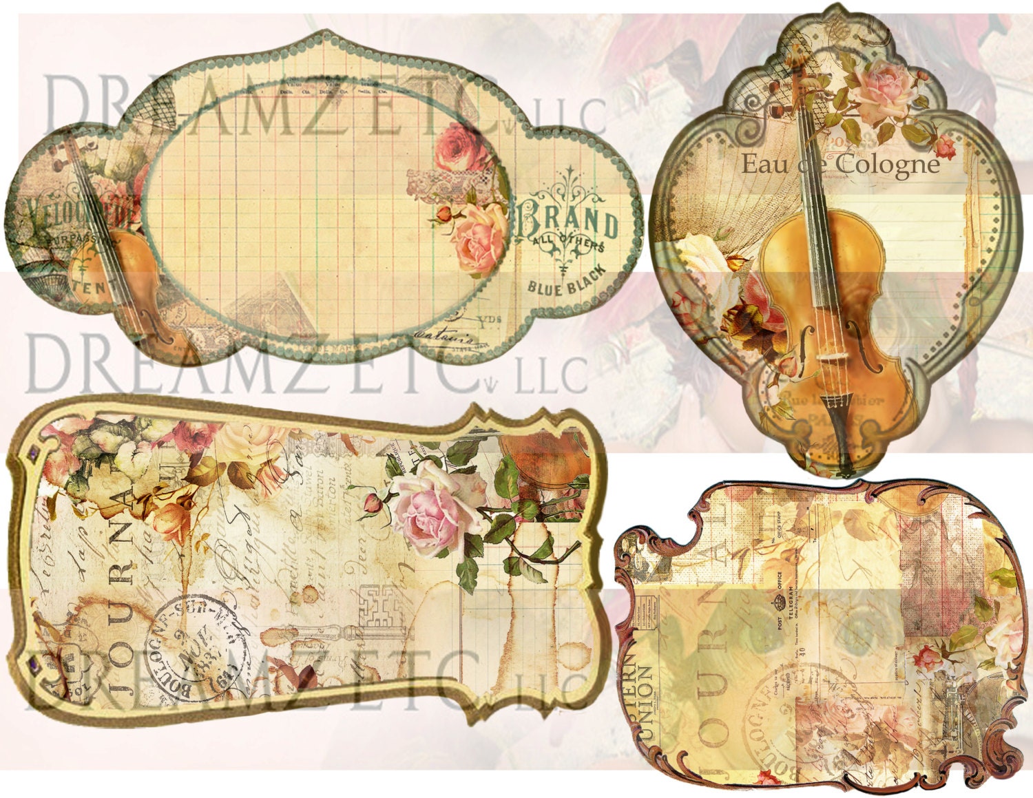 Digital Paper Journal Kit vintage Love Story Part | Etsy Canada