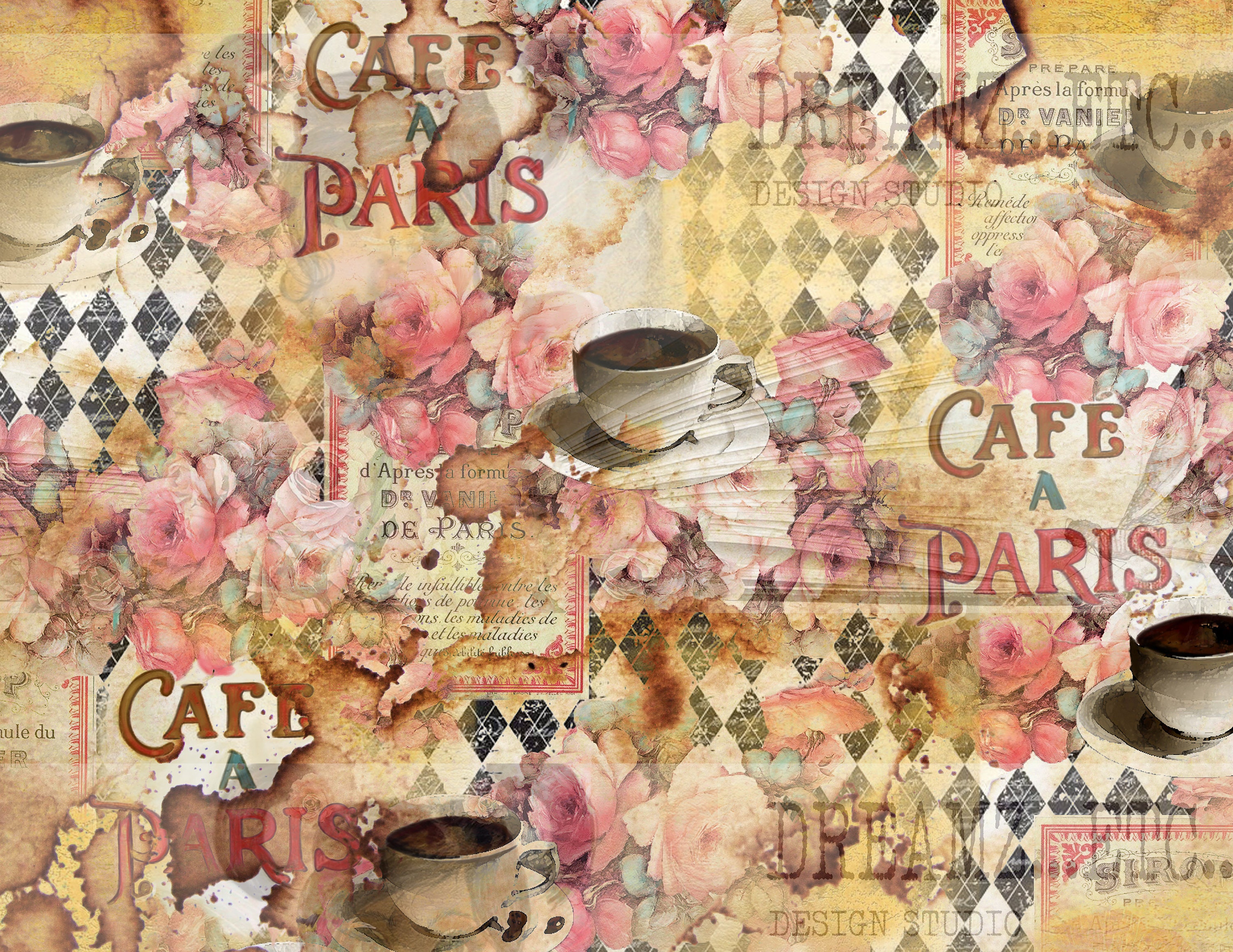 Digital Paper Journal Kit "french Cafe Paper Pack 2 - Etsy