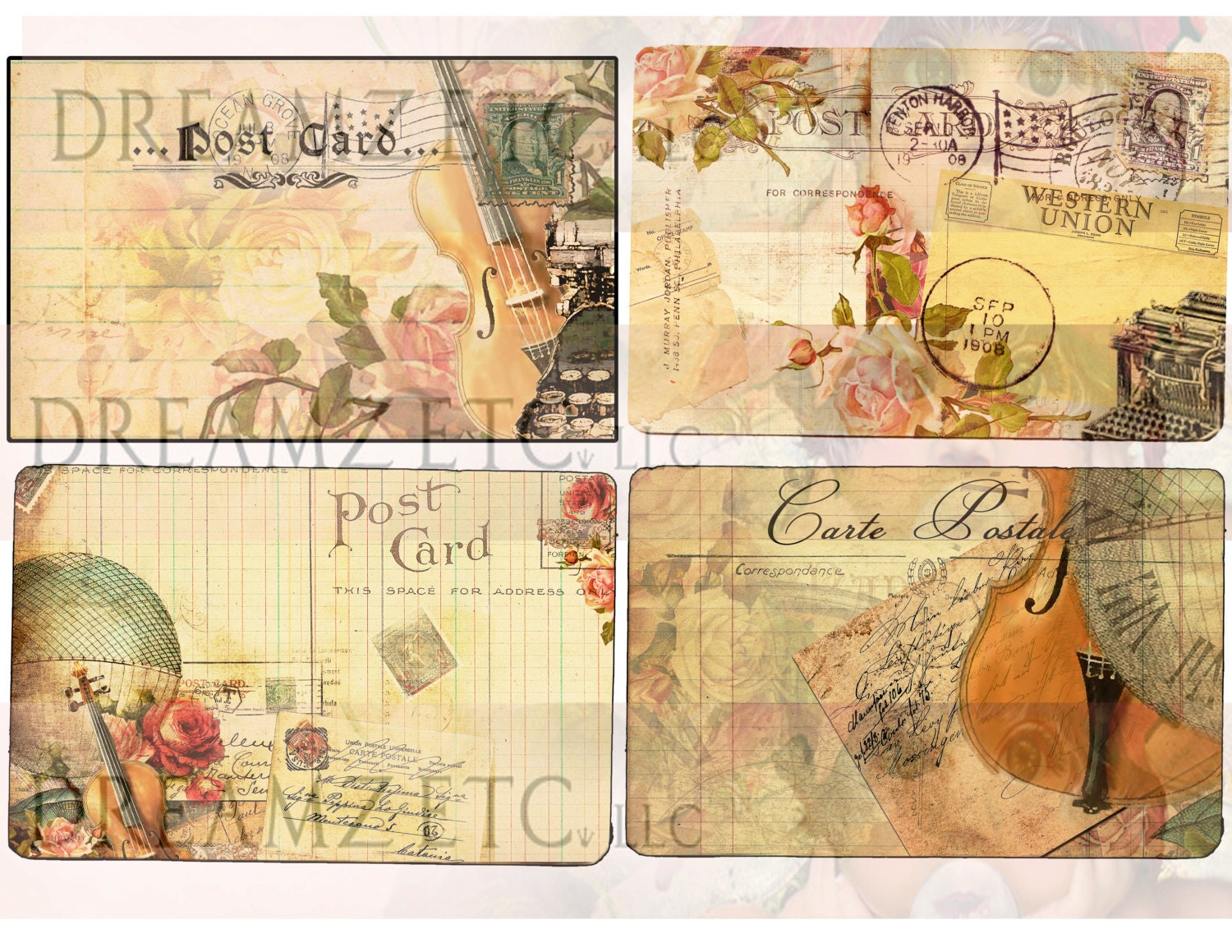 Digital Paper Journal Kit vintage Love Story Part | Etsy Canada