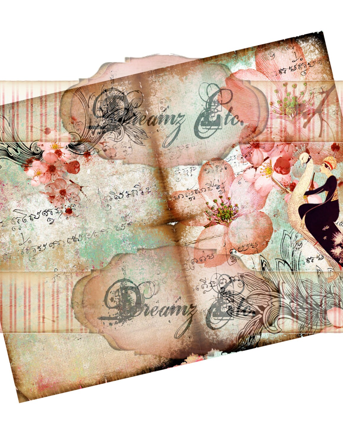 Digital Paper Journal Kit cherry Blossoms Kit - Etsy