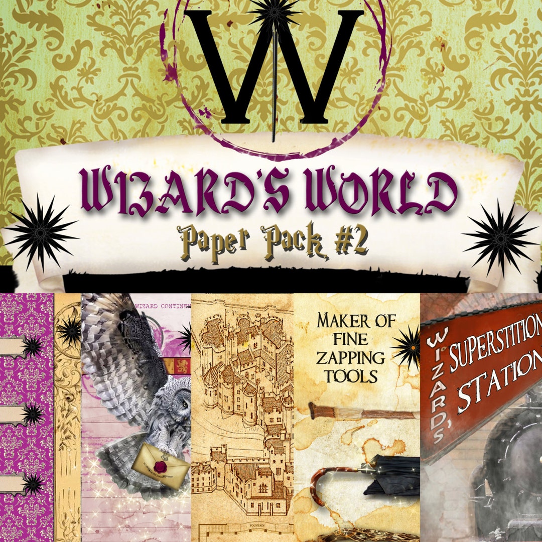 Digital Paper - Digital Illustrations "wizard's World" - Paper Pack 2 ...