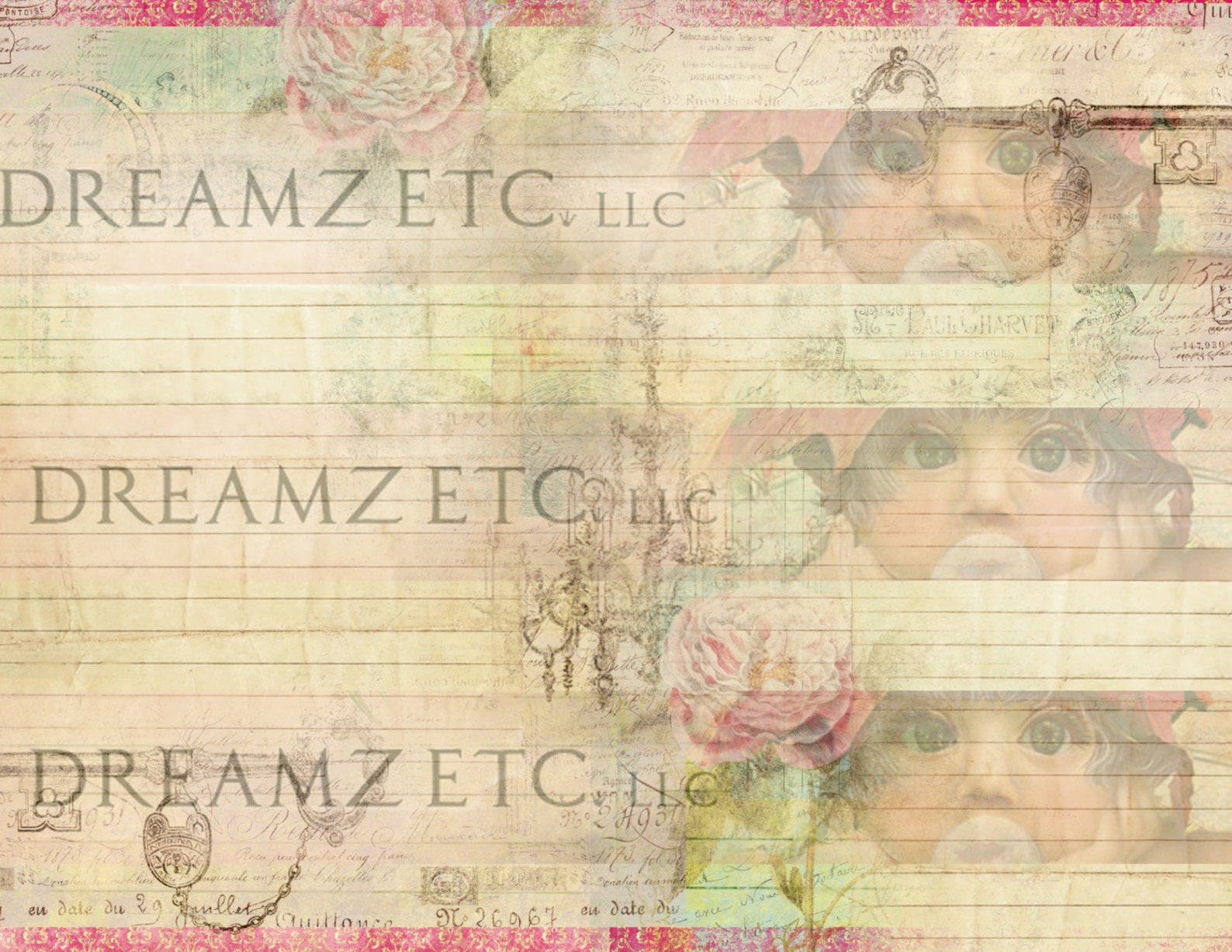 Vintage Themed Lined Paper Collection PACK 2 5 Different | Etsy