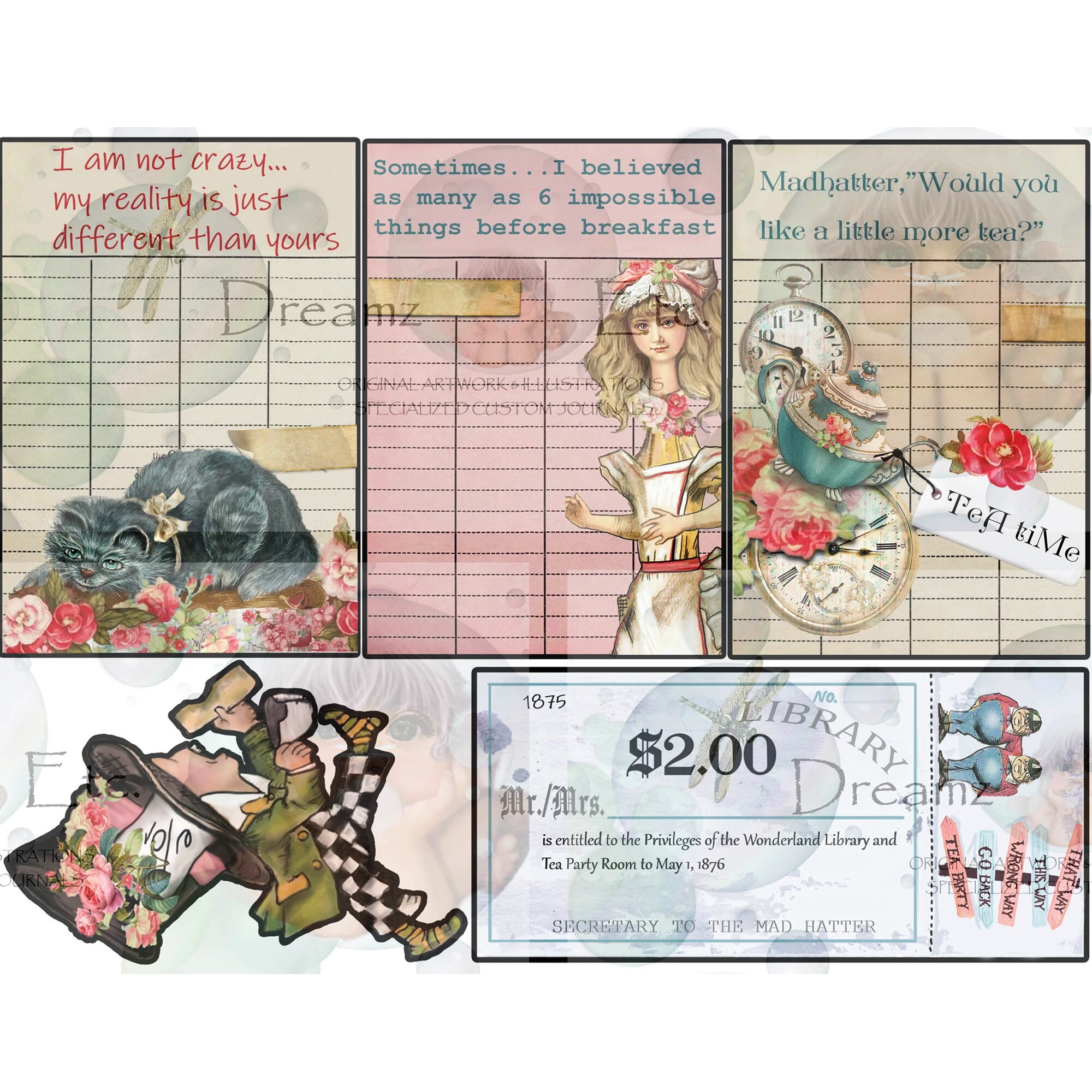 Digital Paper Digital Journal Kit tea Time PART - Etsy