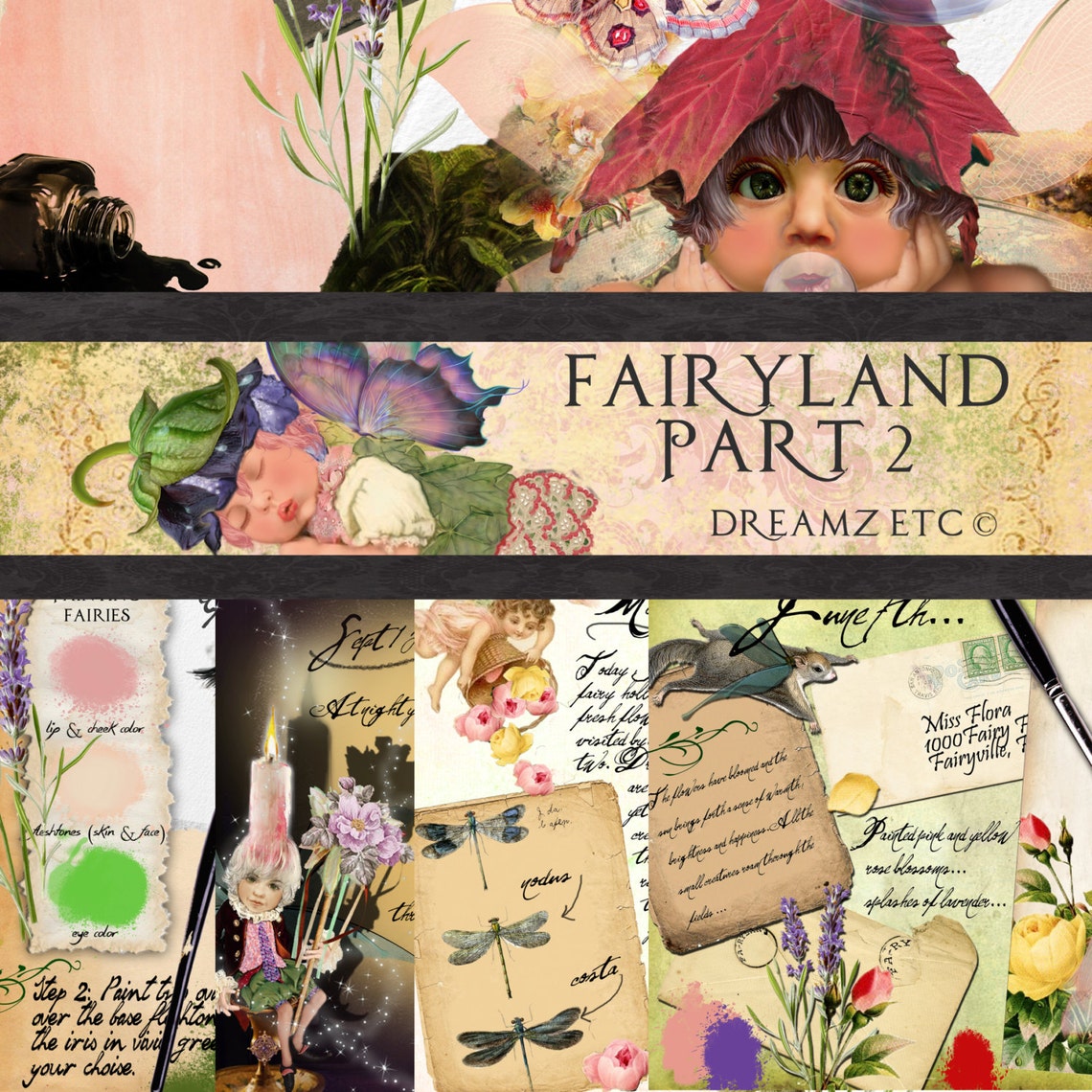 Digital Paper Digital Fairy Art Illustrations fairyland - Etsy