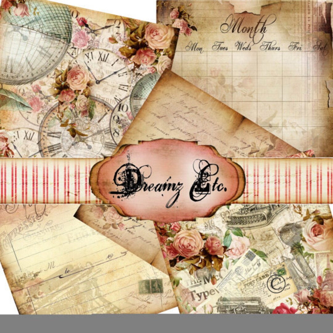 12 X 12 Digital Papers "vintage Love Story" - Paper Pack 2, Great for ...