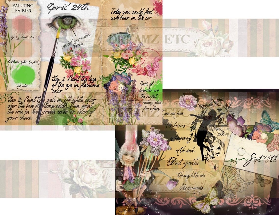 Digital Paper Digital Fairy Art Illustrations fairyland - Etsy