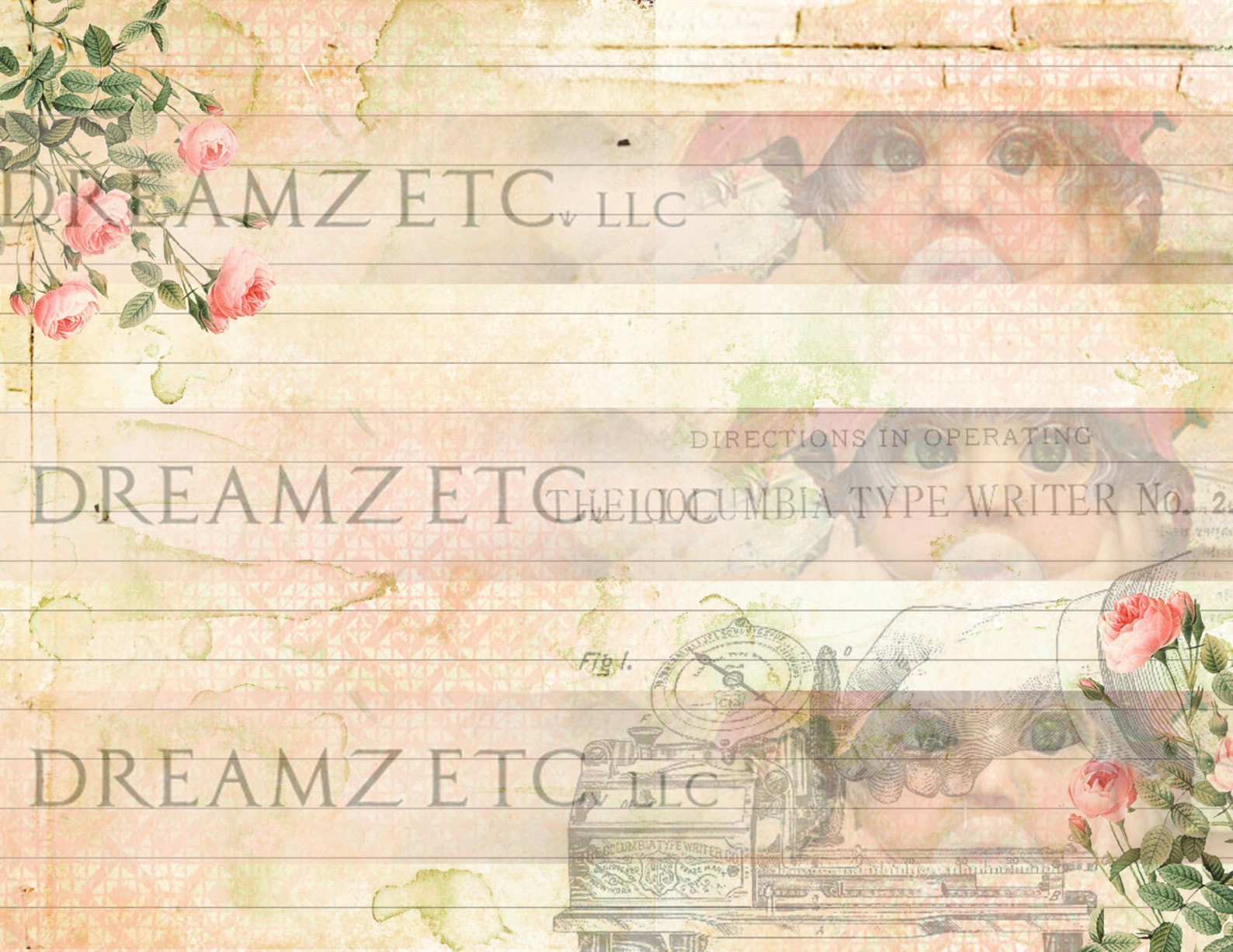 Vintage Themed Lined Paper Collection - PACK 2 - 5 Different Designs - Etsy