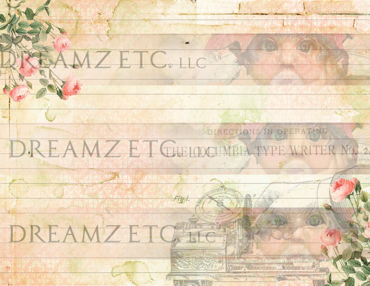 Vintage Themed Lined Paper Collection PACK 2 5 Different | Etsy