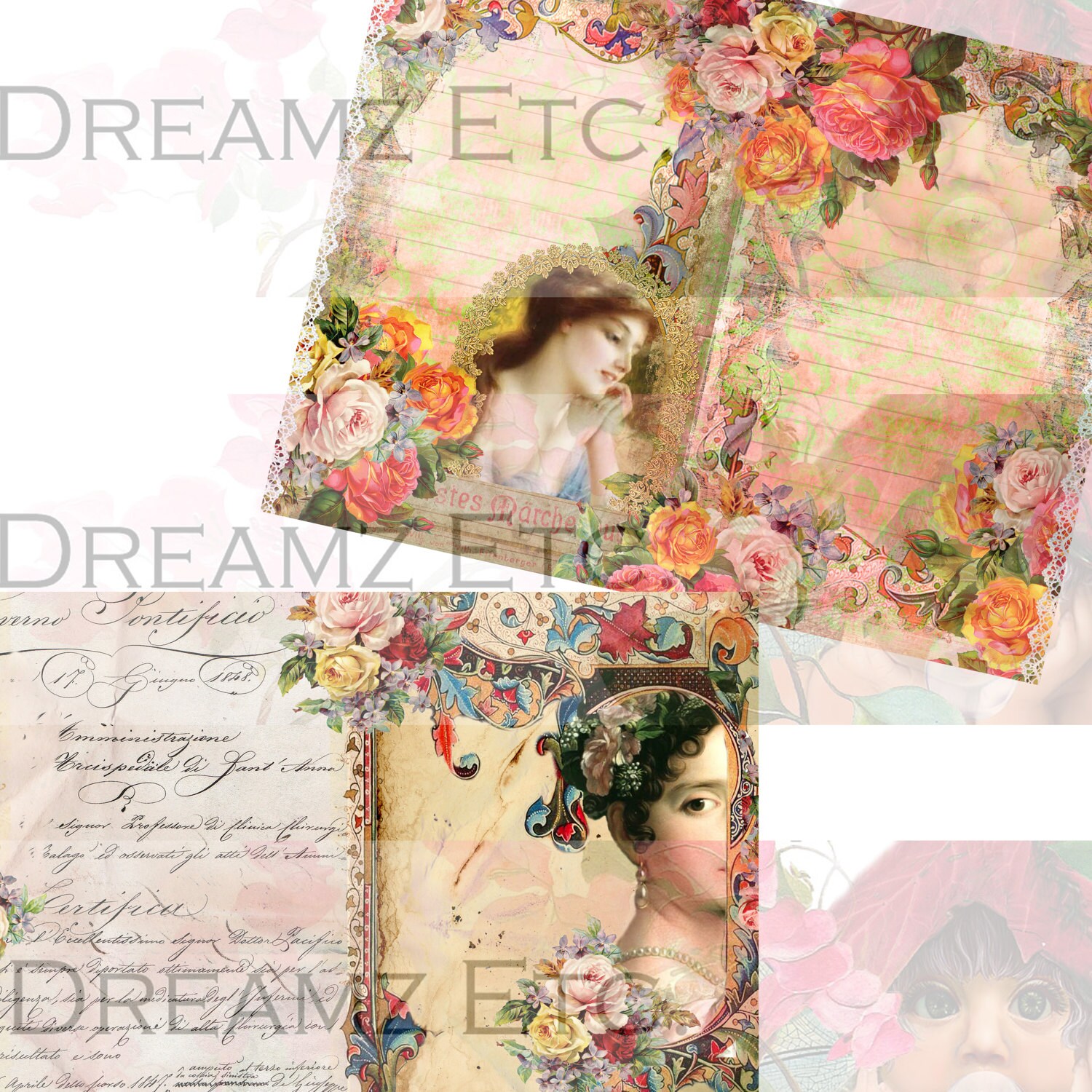 Digital Paper Journal Kit Medieval Romance Part - Etsy 日本