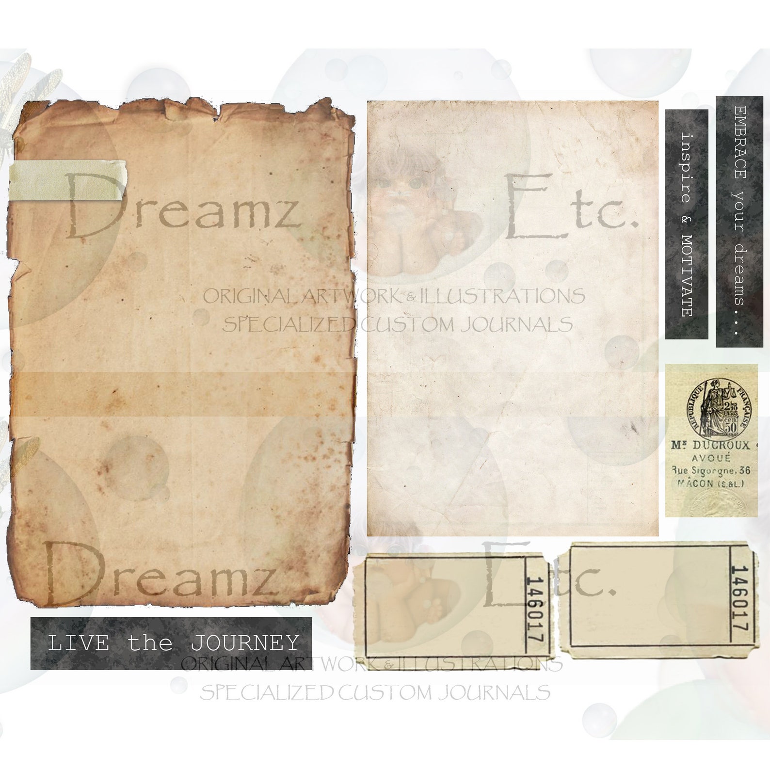 NEW! Digital Journal Kit "vintage Emporium" Digital Ephemera Pack ...