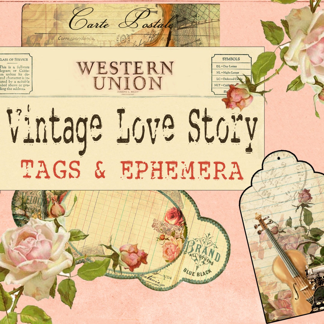 Digital Paper Journal Kit "vintage Love Story - Part 2" - Digital Paper ...