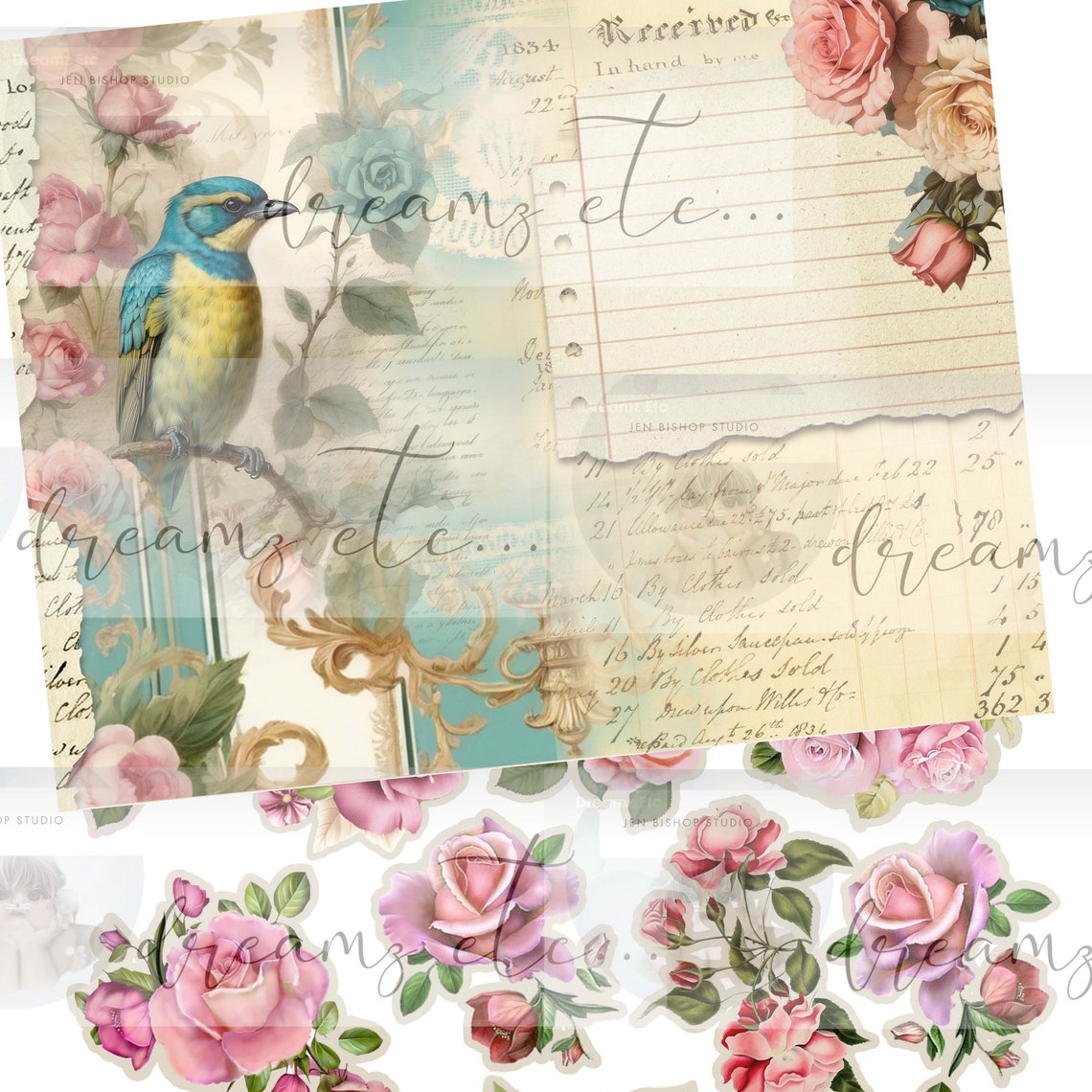 Digital Journal Kit, Scrapbooking, Card, Paper Kit - Manor House - Etsy