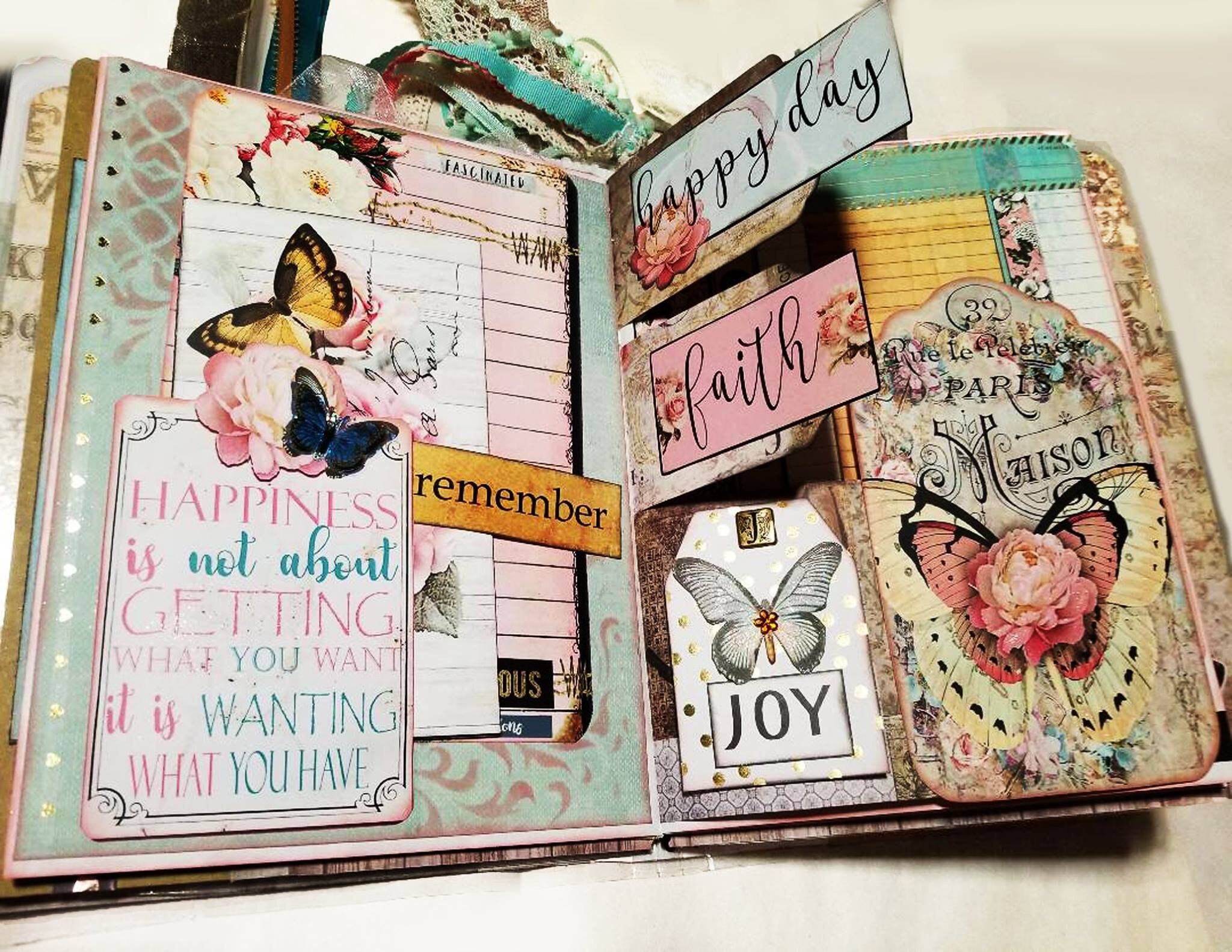 Digital Paper Journal Kit "collaged Rose - Digital Envelopes - Etsy