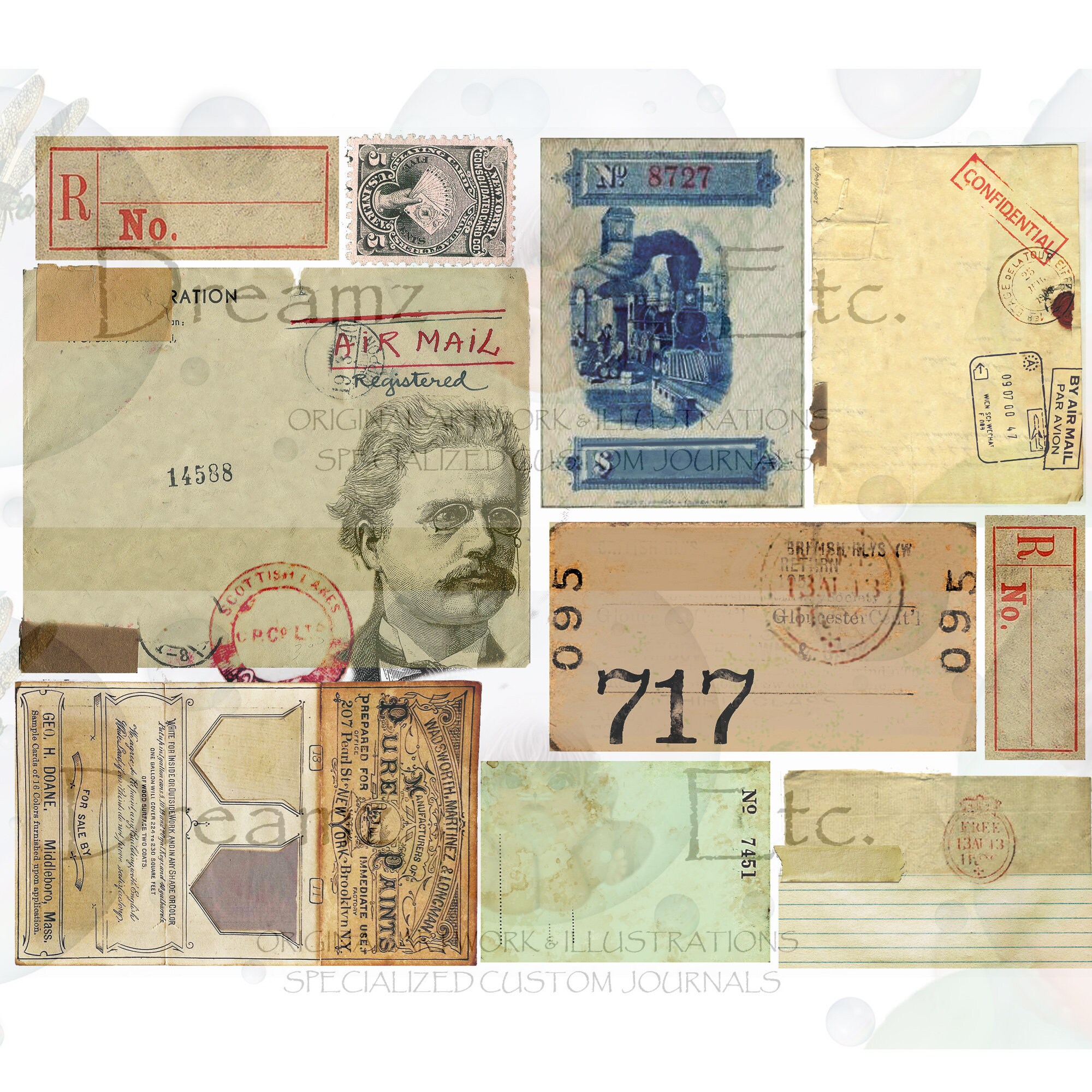 NEW! Digital Journal Kit "vintage Emporium" Digital Ephemera Pack ...
