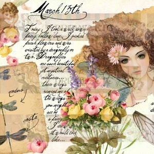 Digital Paper- Digital Fairy Art Illustrations "fairyland Field ...