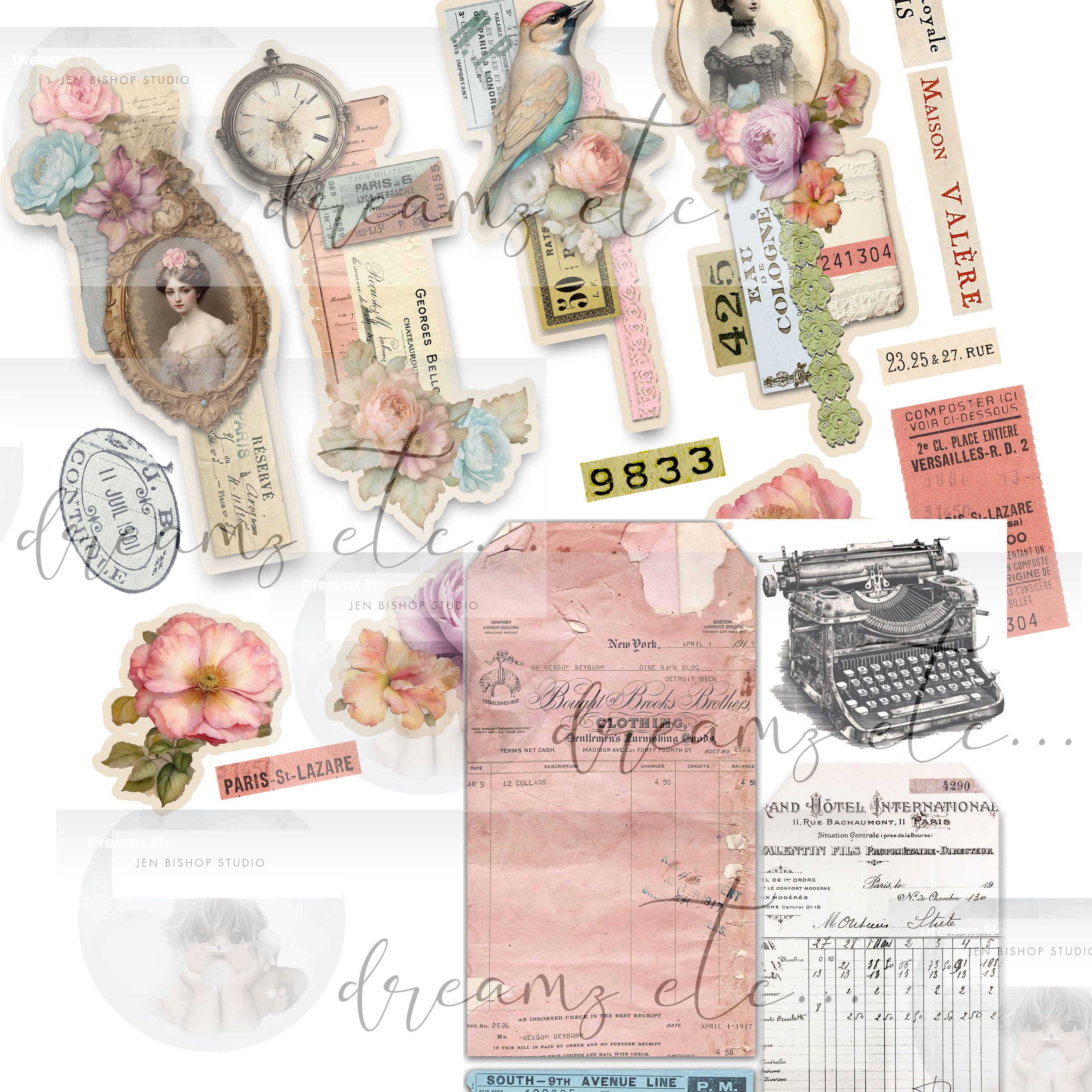Digital Journal Kit, Scrapbooking, Card, Paper Kit - Manor House - Etsy