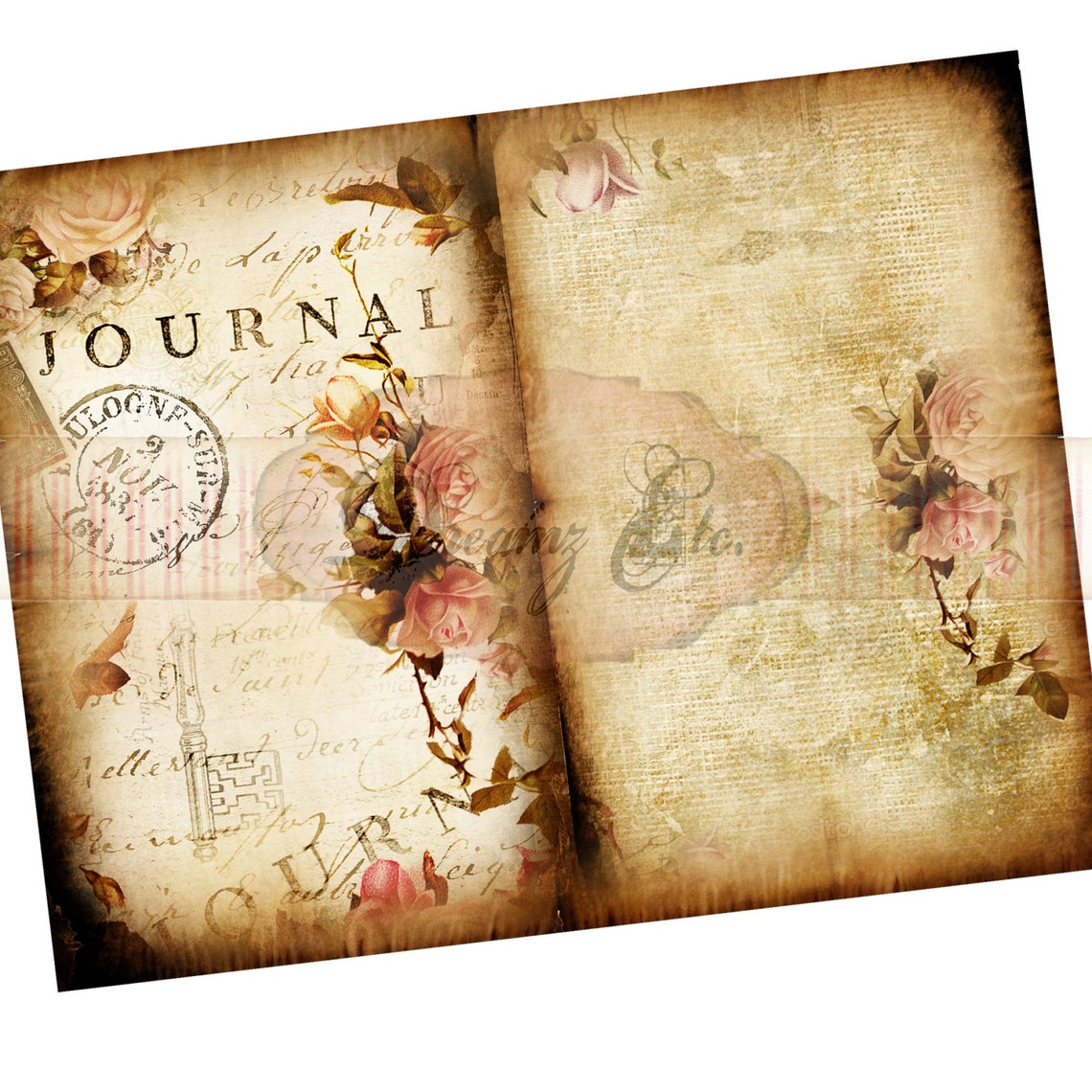 Digital Journal Kit "vintage Love Story" - Kit Paper Pack 2, Great for ...