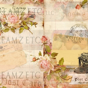 Digital Paper Journal Kit "vintage Love Story - Part 2" - Digital Paper ...