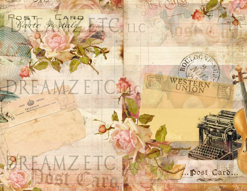 Digital Paper Journal Kit "vintage Love Story - Part 2" - Digital Paper ...