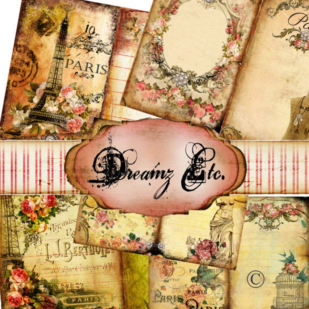 Digital Paper - Digital Kit "paris Rose" - Kit 2, Great for ...