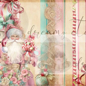 Christmas Paper Digital Journal Kit "candy Cane Lane" - Christmas Paper ...