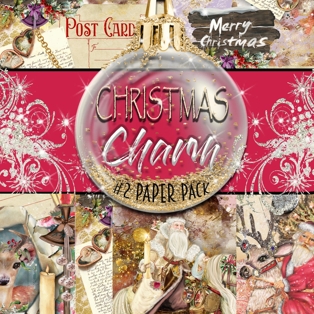 Digital Christmas Paper Journal Kit "christmas Charm" - Christmas Paper ...