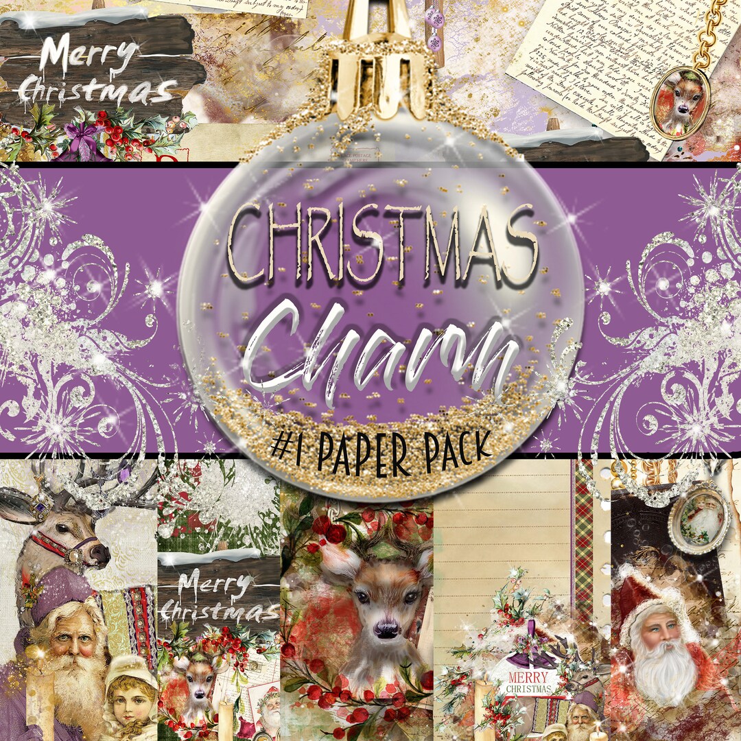 Digital Christmas Paper Journal Kit "christmas Charm" - Christmas Paper ...