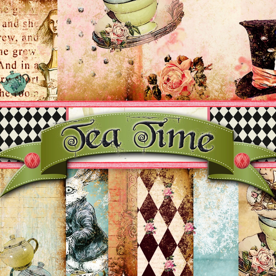 Digital Paper - Digital Journal Kit "tea Time" - Kit Paper Pack 1 ...
