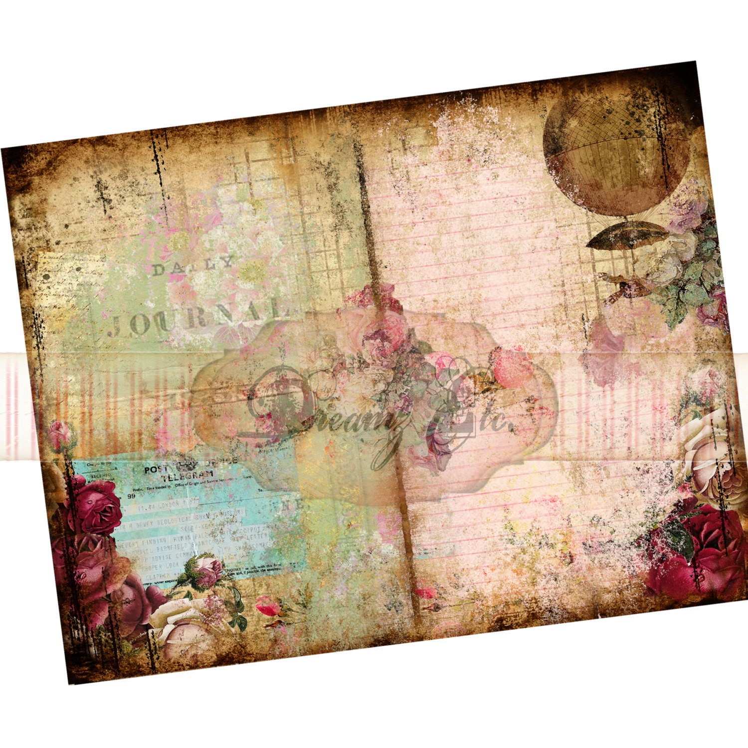 Digital Paper Journal/scrapbook Kit antique Collage - Etsy