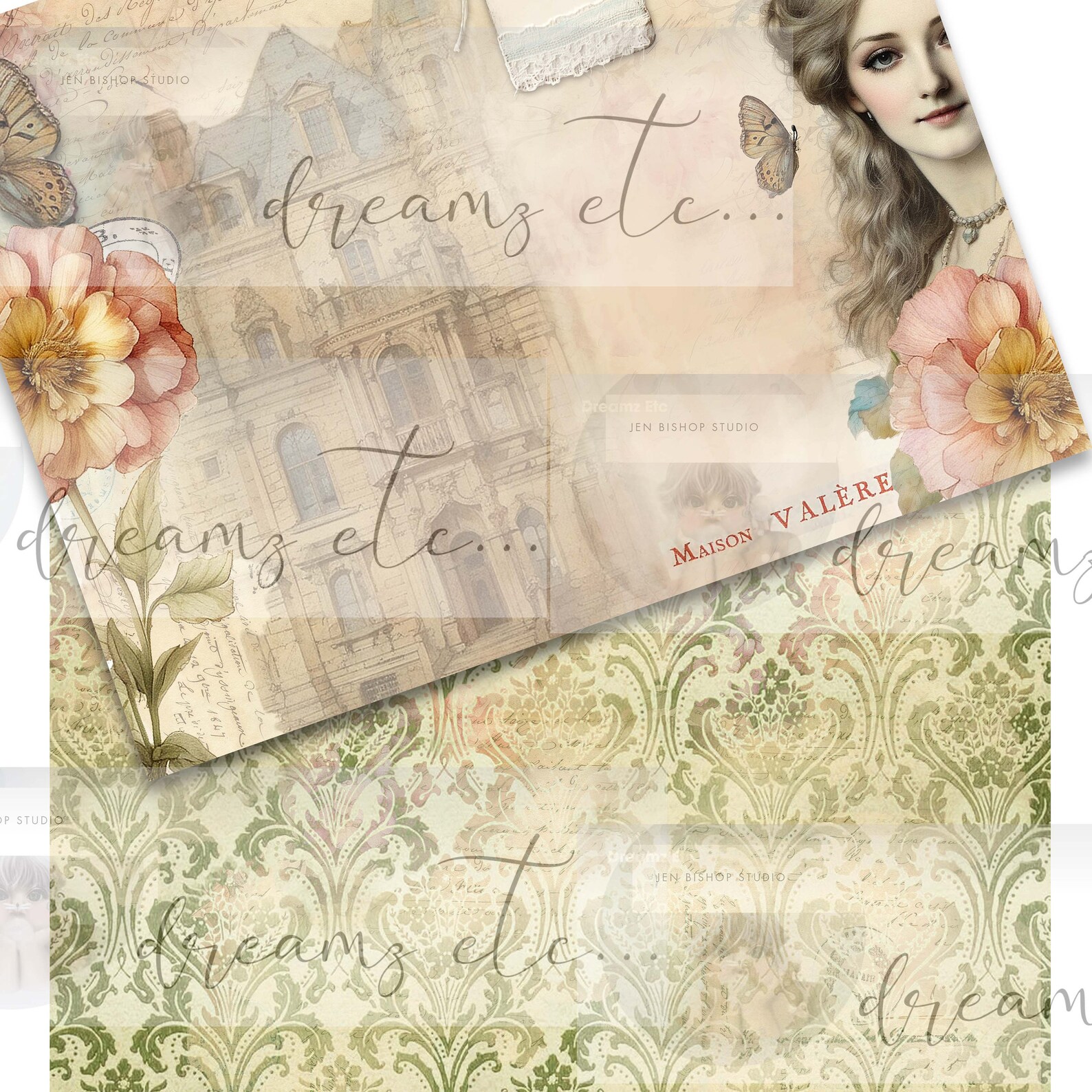 Digital Journal Kit, Scrapbooking, Card, Paper Kit - Manor House - Etsy