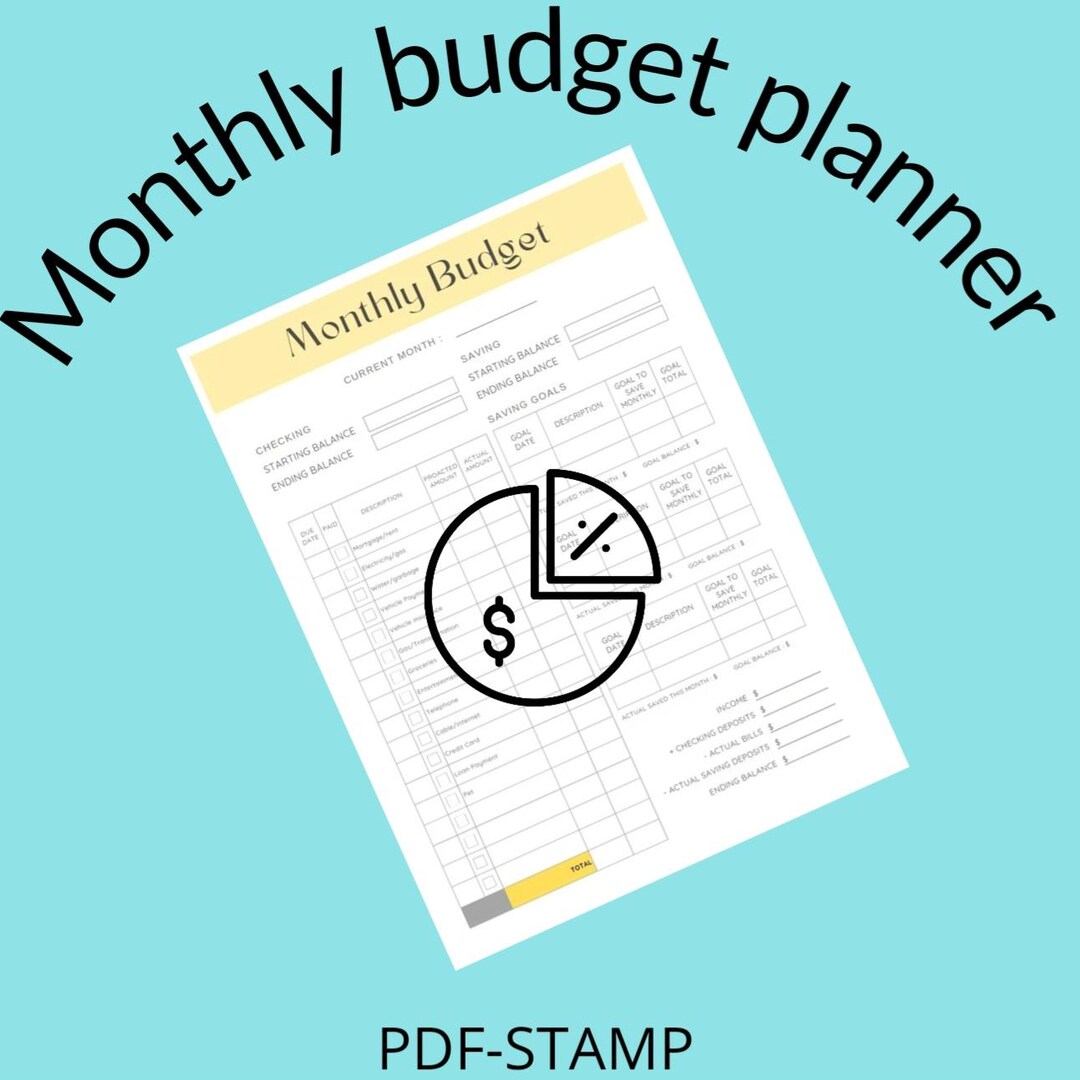 Monthly Budget Plan Pdf A4 Print - Etsy