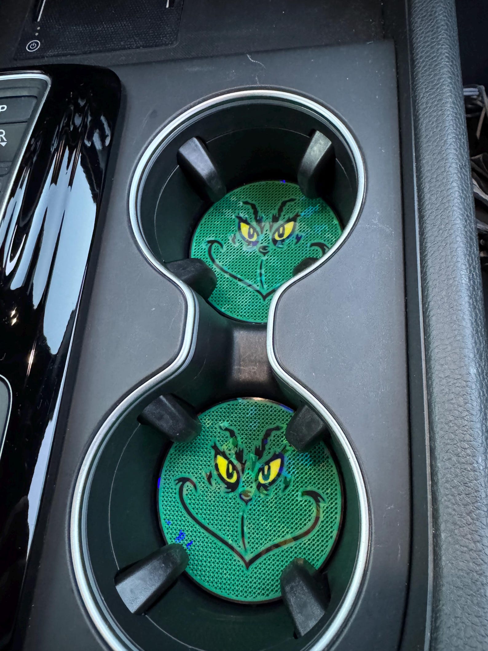 Grinch Holographic Car Coasters | Set of 2 | Custom Sizes Available - Etsy