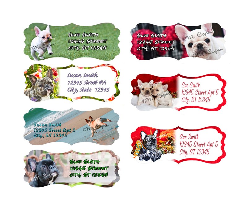 French Bulldog Address Labels 1.5 X 3 in Size Die Cut 50 | Etsy