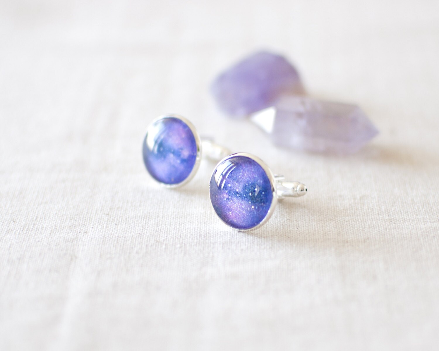 Purple Galaxy Cufflinks, Space Cufflinks, Astronomy Cufflinks, Purple ...
