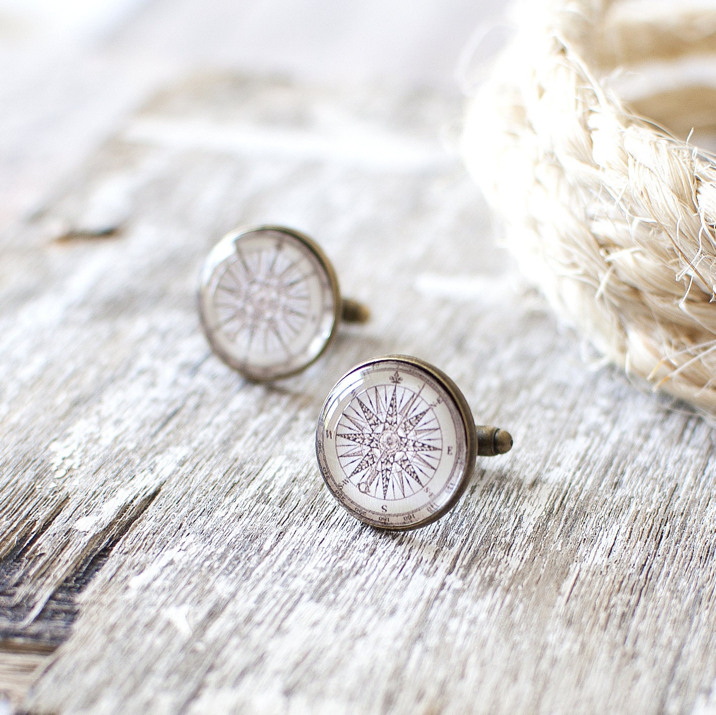 Vintage Compass Rose Cufflinks Nautical Cufflinks Traveller | Etsy
